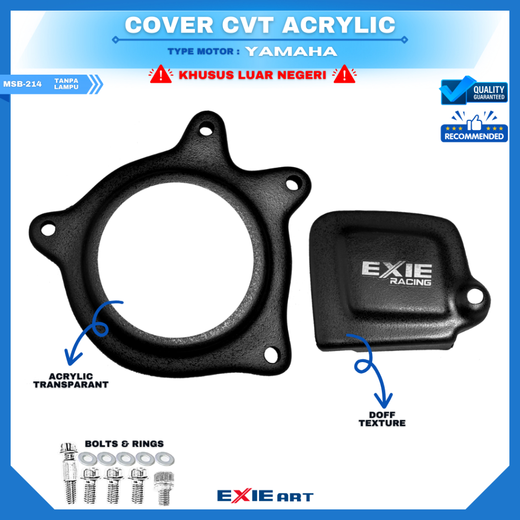 OUTSIDE STATES SPECIAL - Transparent Acrylic CVT Cover Yamaha NMAX ...