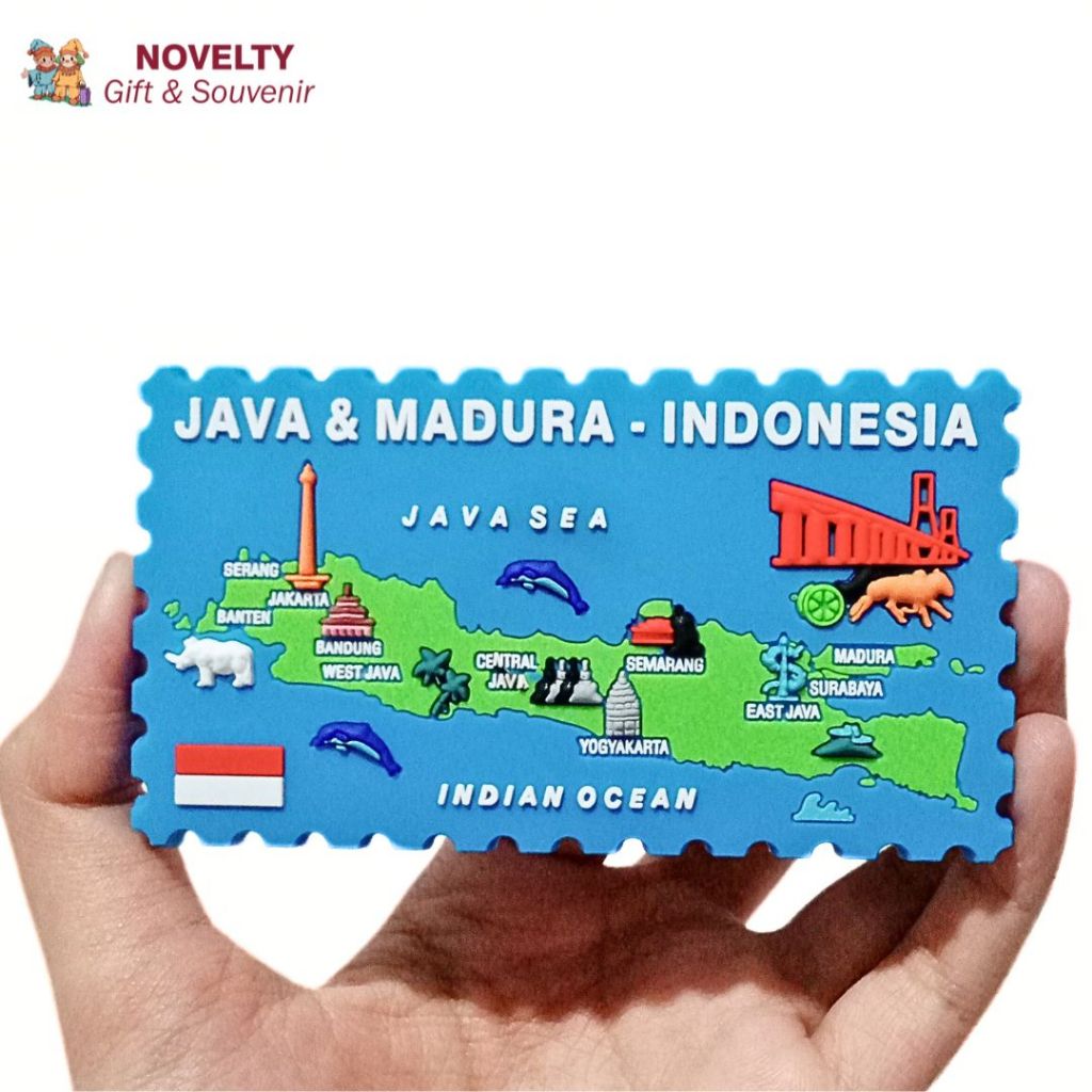 Javanese island map refrigerator magnet Souvenir from Indonesia ...