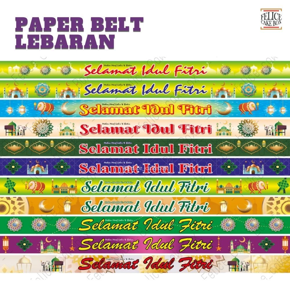 Paper BELT EBARAN 60X4 CM / EID UL FITRI HAMPERS BELT / PAPERBELT EID ...
