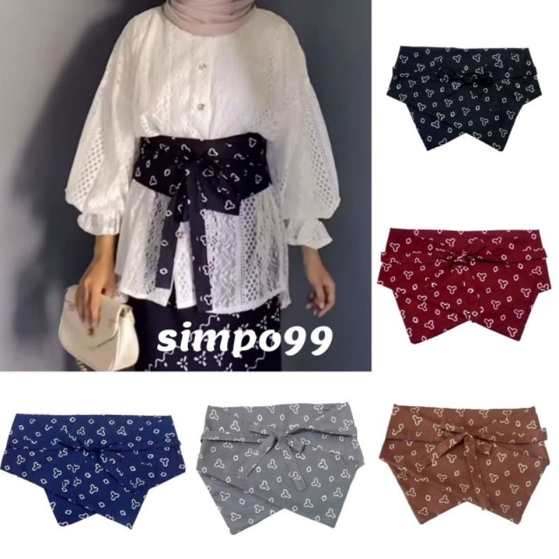 KATUN Simpo99 - premium Jumputan motif Obi Belt / Jumputan Cotton Shawl ...
