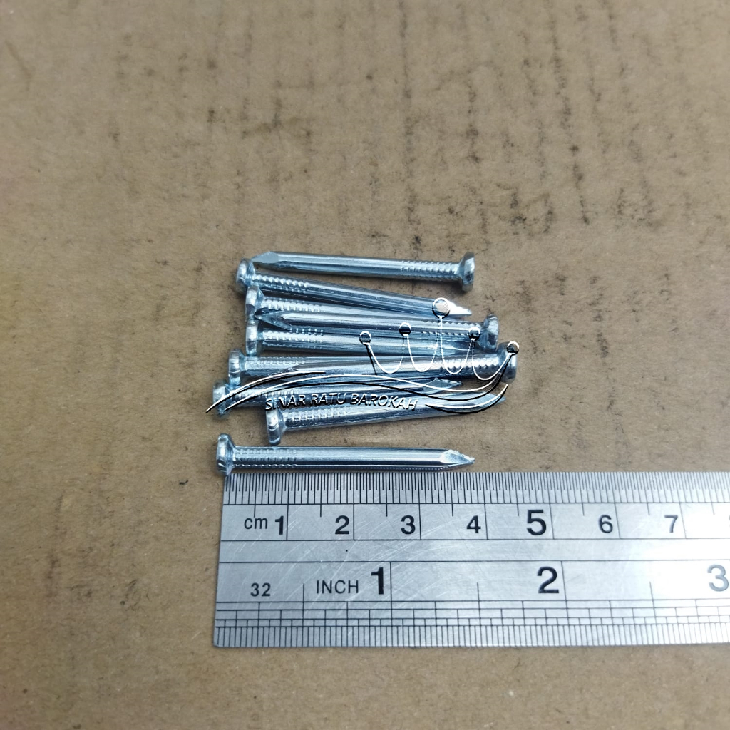 PUTIH White CONCRETE WALL NAILS LENGTH 4CM 4 CM 1 1/2 IN 1 1/2 INCH ...