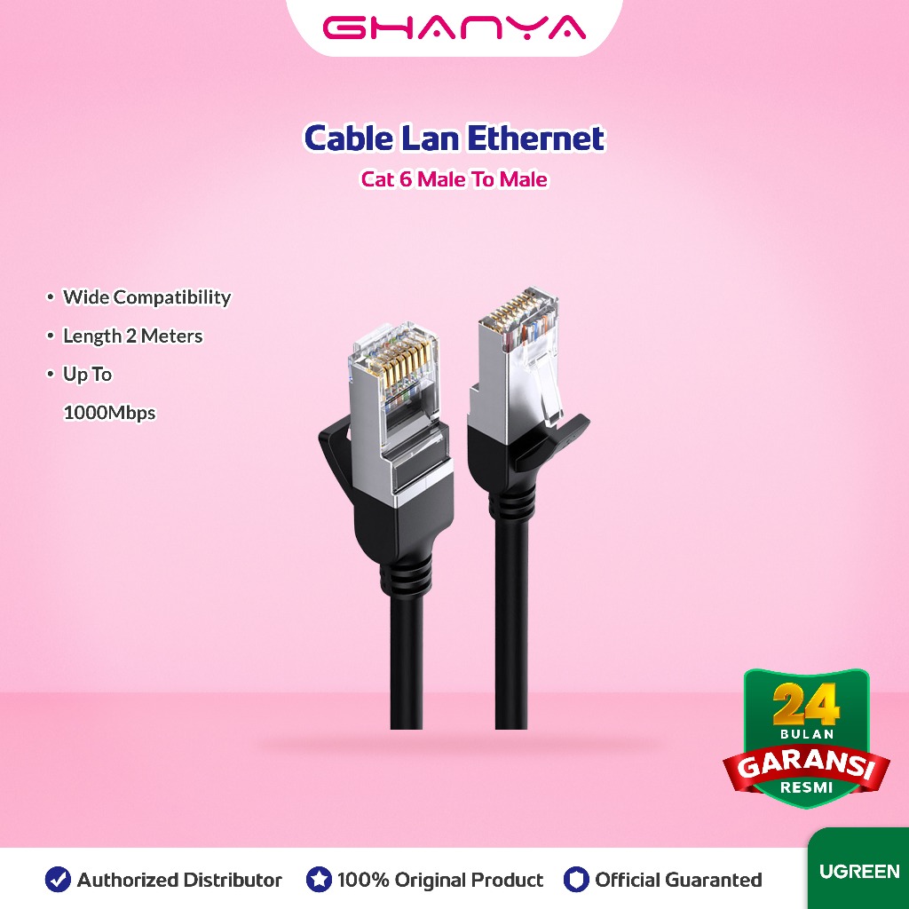 Ugreen LAN Cable RJ45 Cat.6 Gigabit Ethernet UTP 24AWG 1000Mbps 2 ...