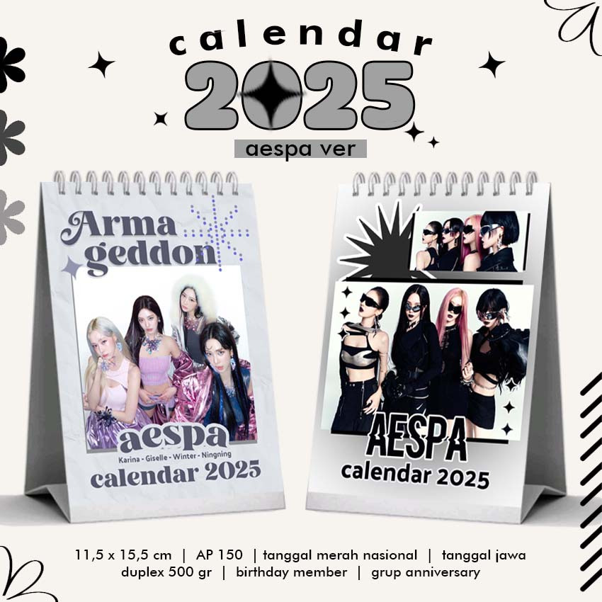 2025 KPOP AESPA ARMAGEDDON TABLE CALENDAR | Shopee Malaysia