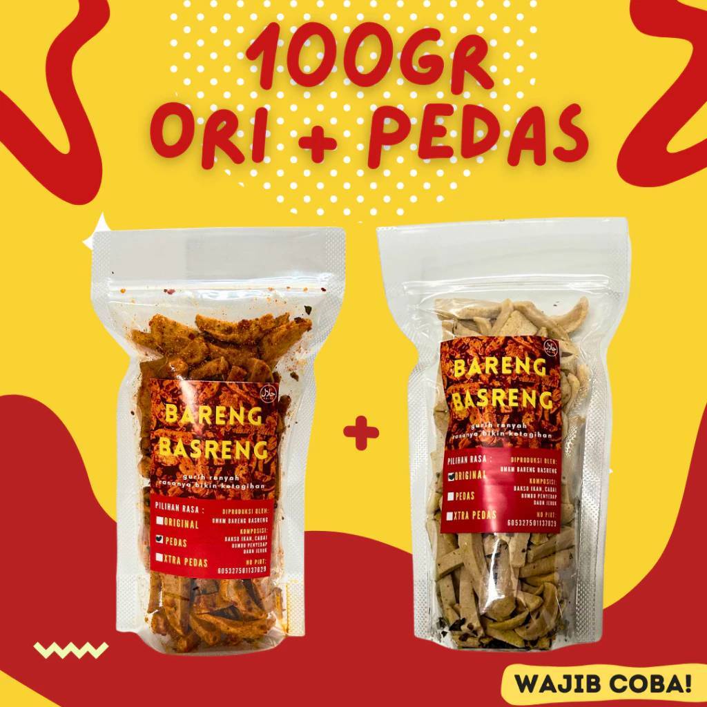 (Buy 1 get 1) Buy 1 get 1 Free Original Basreng 100 Gr Spicy Basreng ...