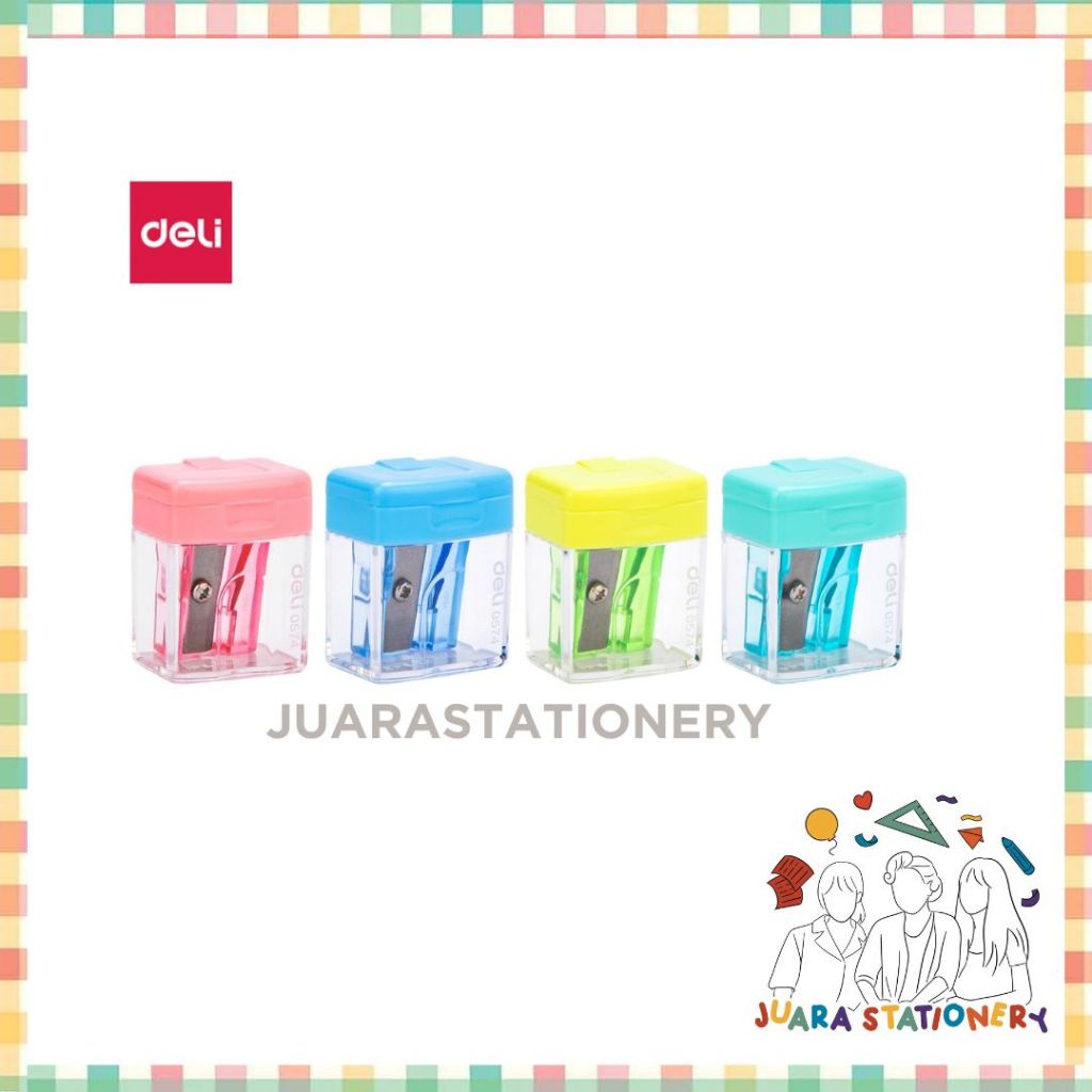(3143) Deli Sharpener 0574 / Pencil Sharpener Pastel Color Sliper ...