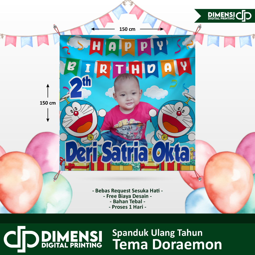 Doraemon Theme Children's Birthday Banner / doraemon birthday banner ...