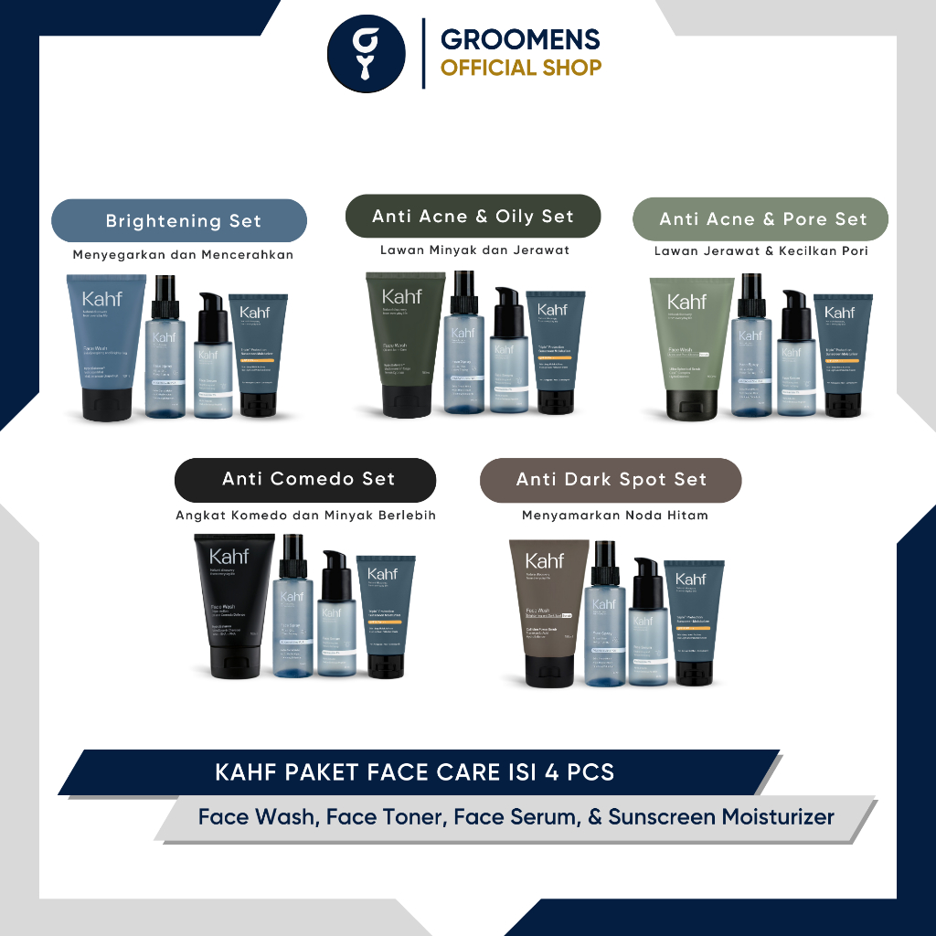 Kahf Face Care Package Contains 4 pcs - Face Wash, Toner, Serum ...