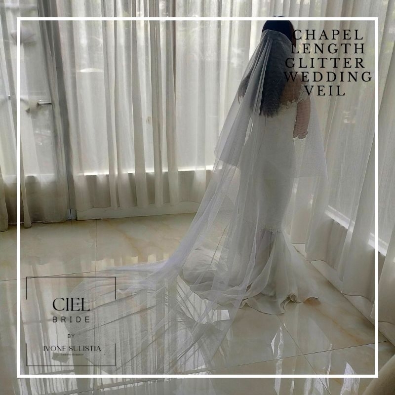 Wedding veil 3 meter bridal veil with CIEL BRIDE pearl sprinkles by ...