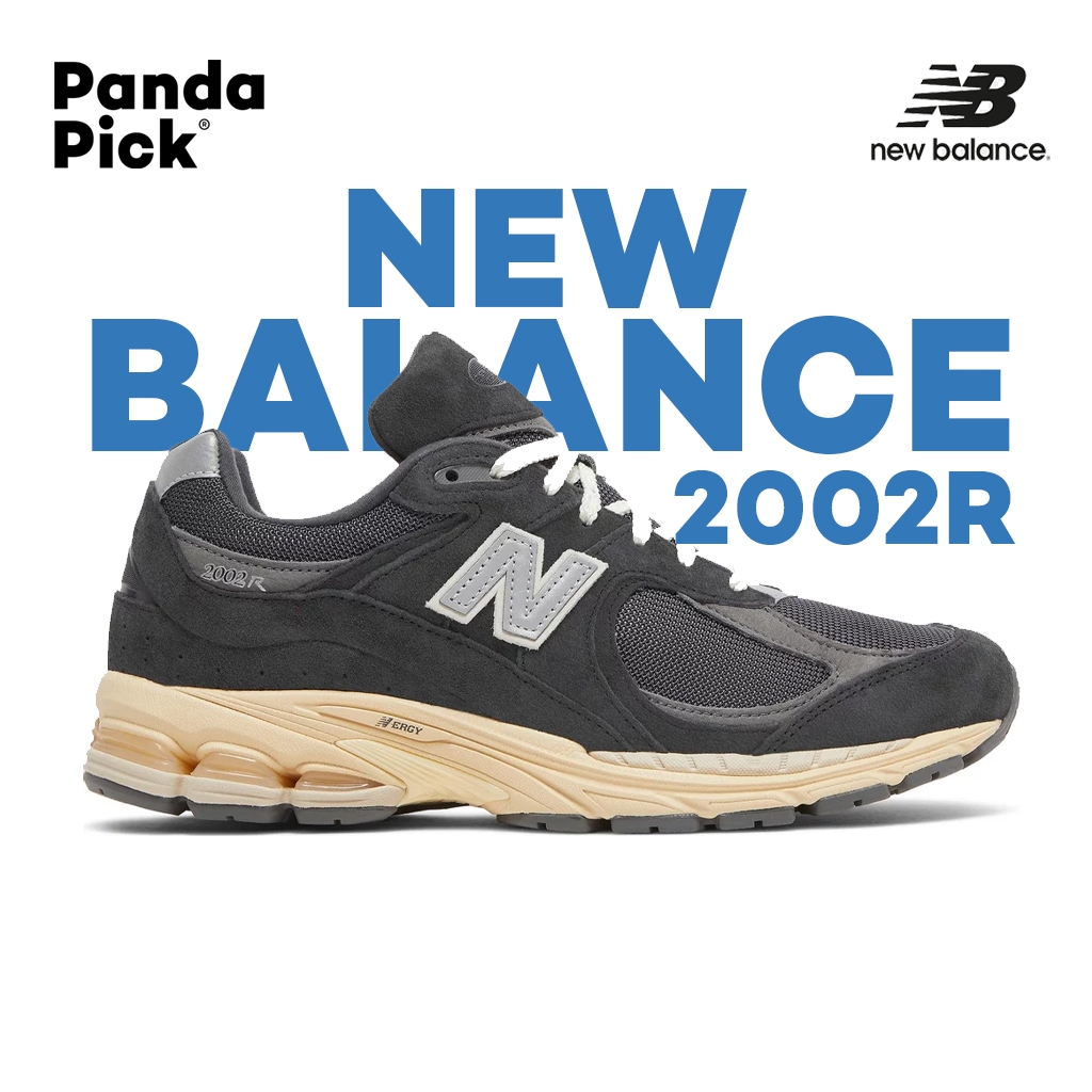 New Balance 2002R Sneakers Black Dark Gray 100% - PANDA PICK | Shopee ...