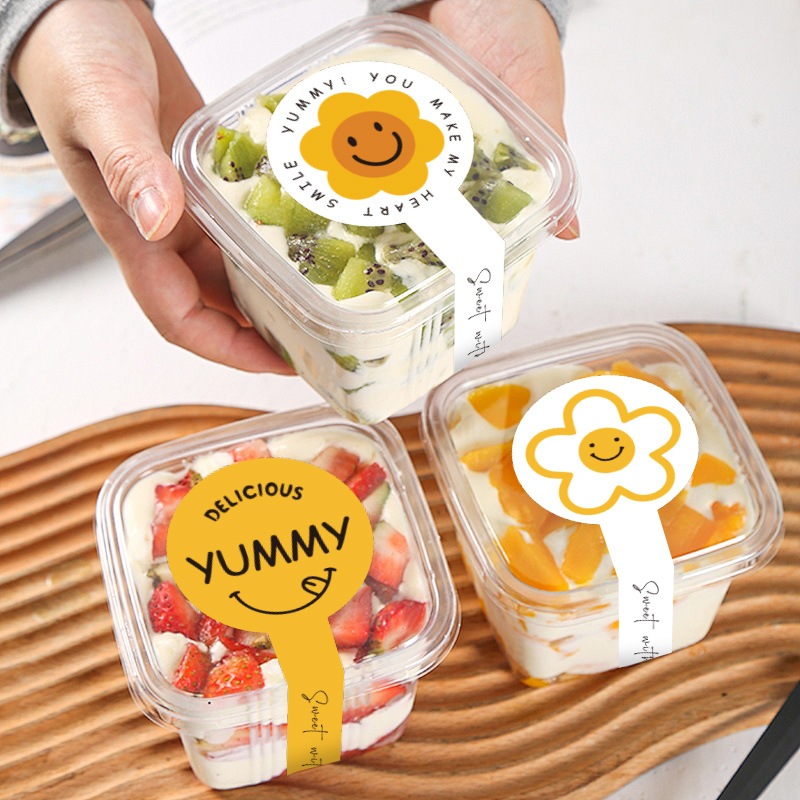 Thank You Label Stickers SWEET SMILE TQ Stickers Cake Box Seals 100pcs ...