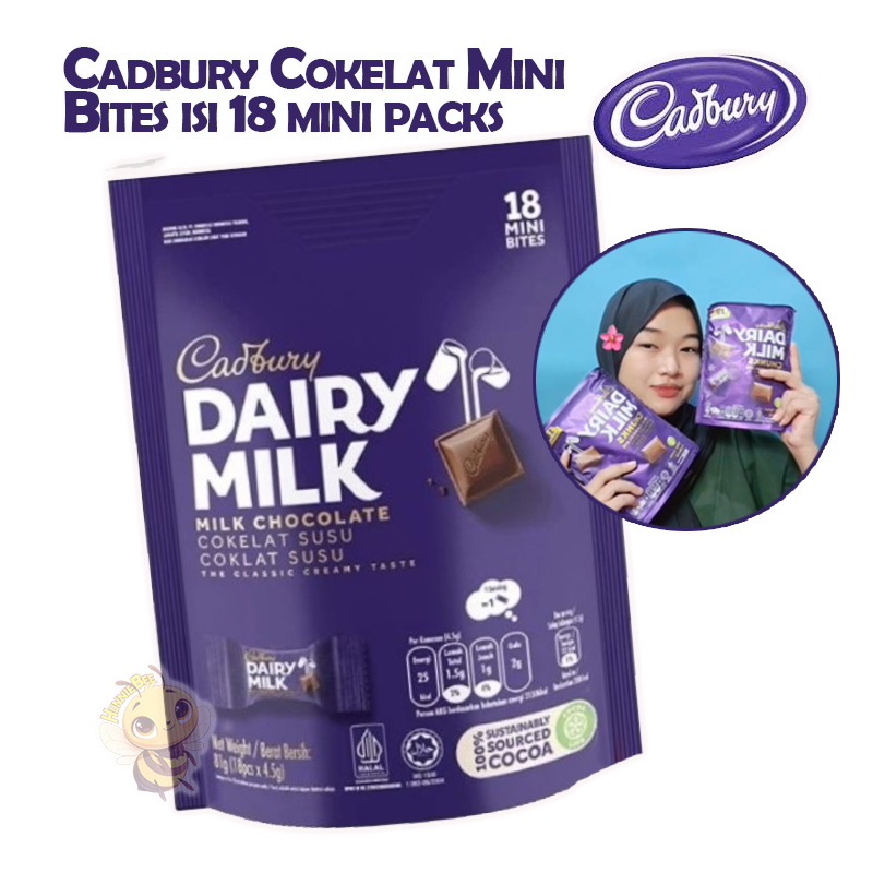 Cadbury Chocolate mini Bites contains 18 mini packs | Shopee Malaysia