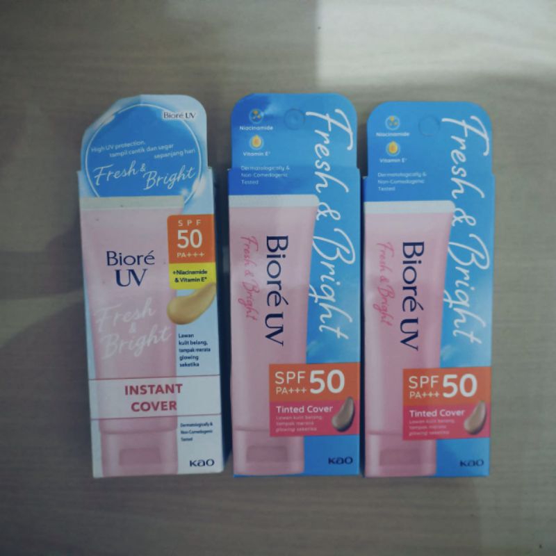 Biore UV Fresh & Bright Sunscreen Tinted Face Cover SPF 50 30g | Shopee ...