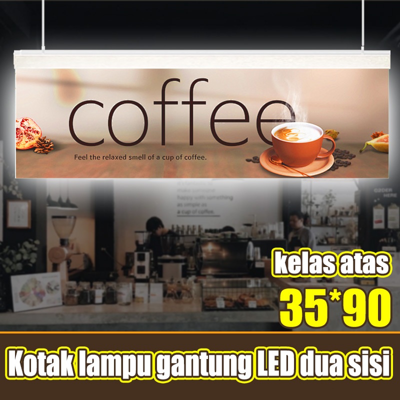 Hanging LED Coffee Shop Sign, Double Sided, High Bright LED Lamp, Free ...