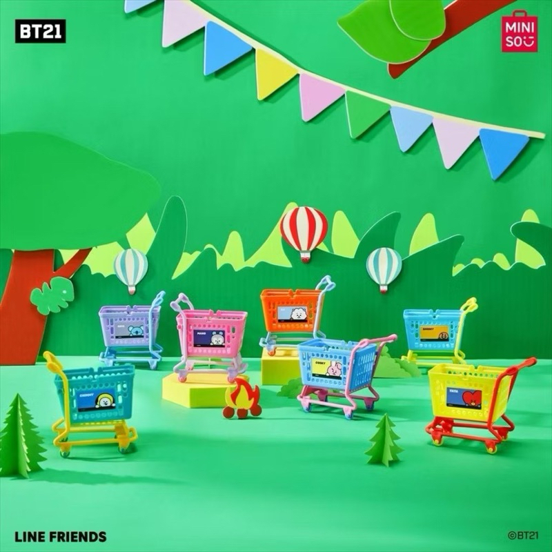 Miniso x bt21 mini trolley / mini trolley children's toy bt21 bts kpop ...