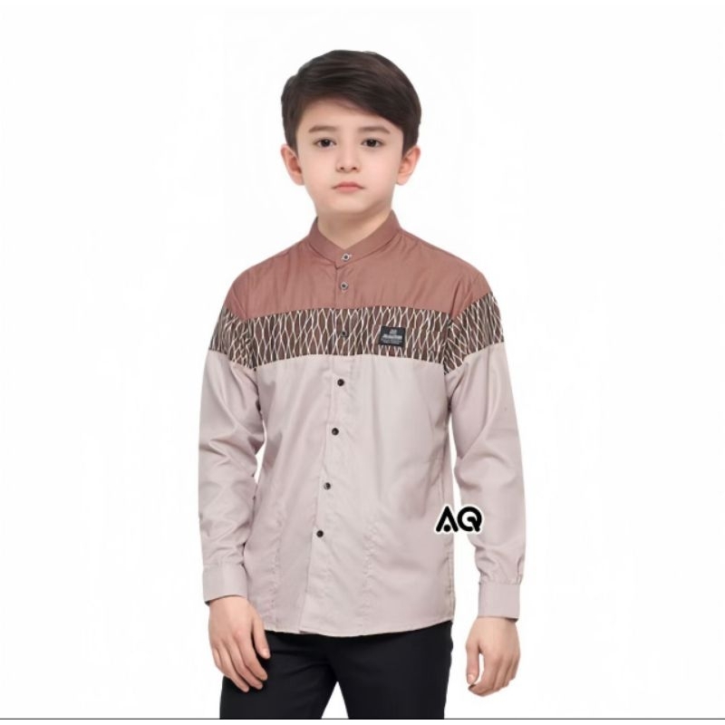 Boys' latest long-sleeved koko shirt, sandiko kids model, kemko batik ...