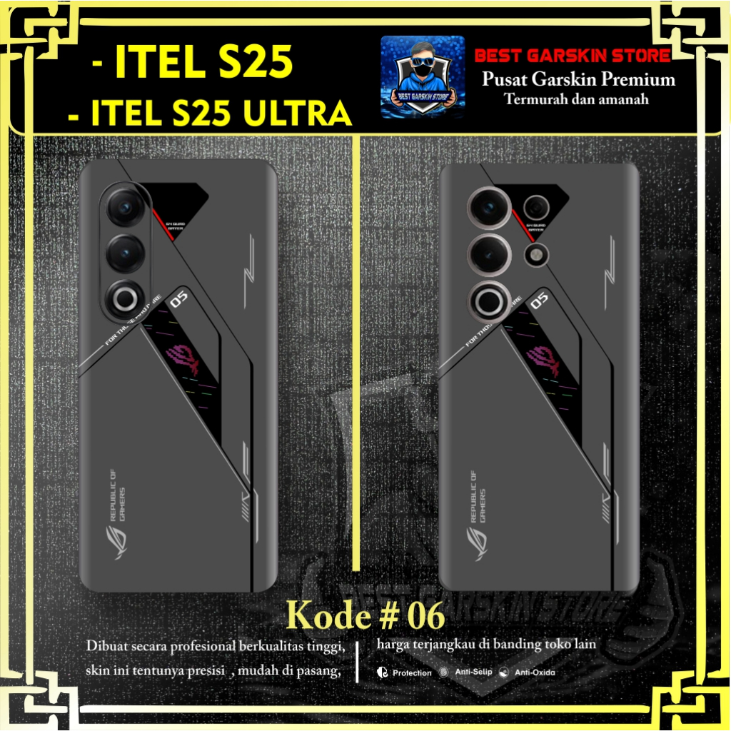 (Contains 2 Pcs) Garskin ITEL S25- ITEL S25 ULTRA Sticker Motif 06-10 (Can Request Image ...