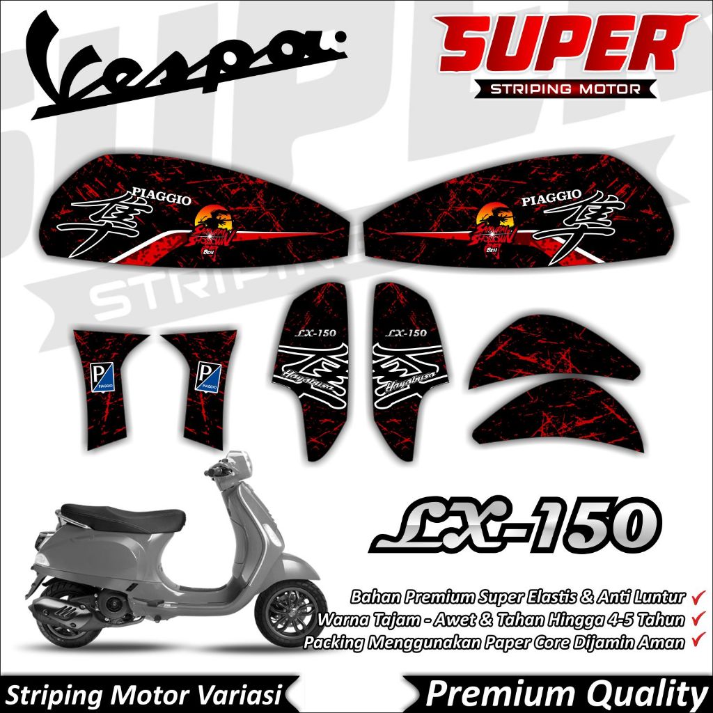 Vespa Matic Striping Sticker - Vespa LX-150 Stripig Hayabusa Variation ...