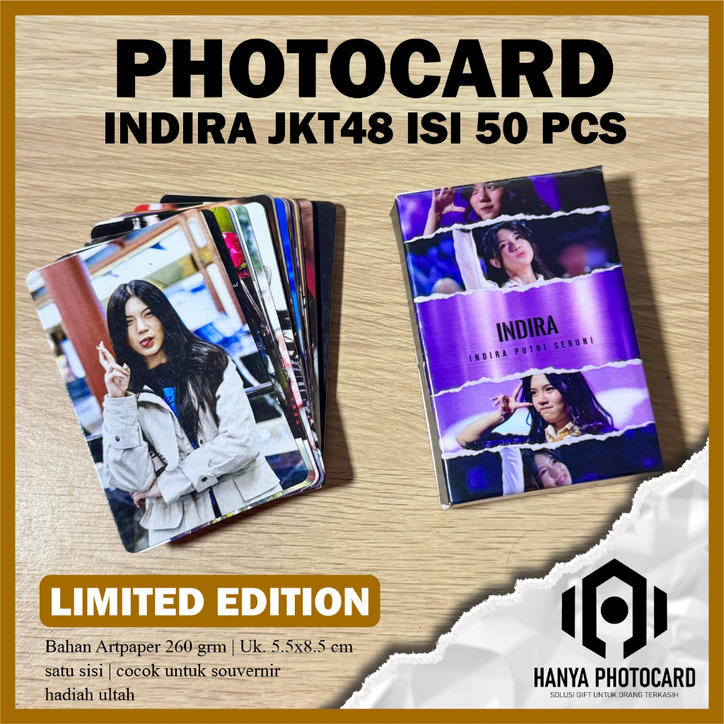 " Indira Seruni JKT48 Photocard Contains 50 Pcs (Free Inner 50 Pcs) For ...