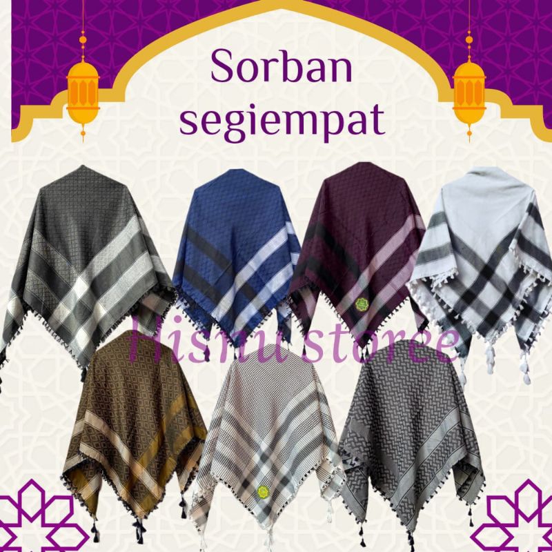 HITAM PUTIH Adult rectangular Arabic turban/motif turban/list turban ...