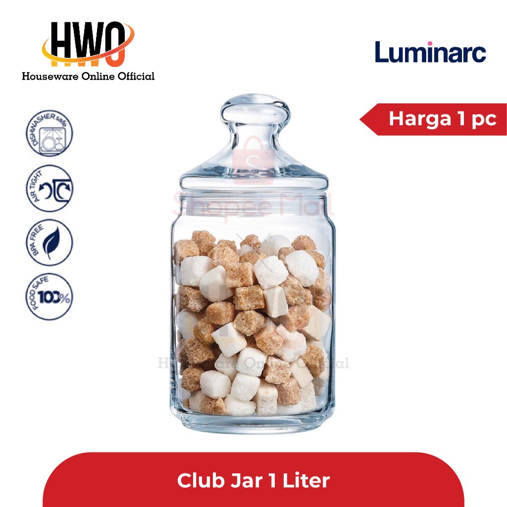 Luminarc Club Jar 1 Liter / pc | Shopee Malaysia