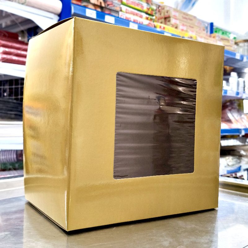 Gold Box 22x22x15 1pc/Gold Cake Box 22 x 22 x 15cm/Hampers Box/Bolu Box ...
