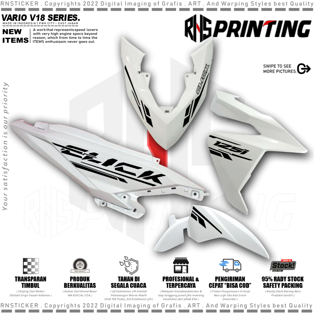 Vrv18 Cutting Sticker Striping Click 125-150 Vario Led 2015-2018 ...