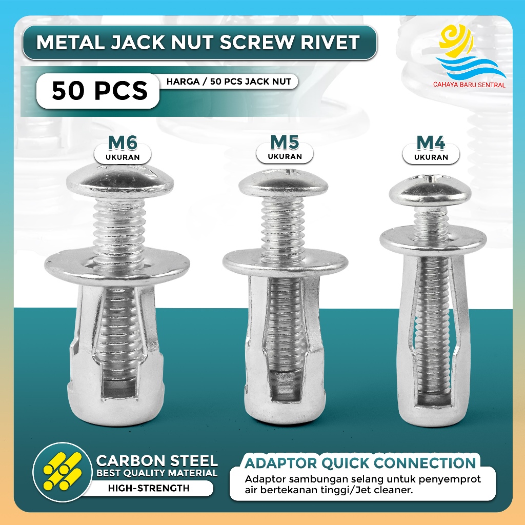 Jack Nut - Rivet Metal Plate Nuts Bolts Threads Fisher Screws M4 M5 M6 ...
