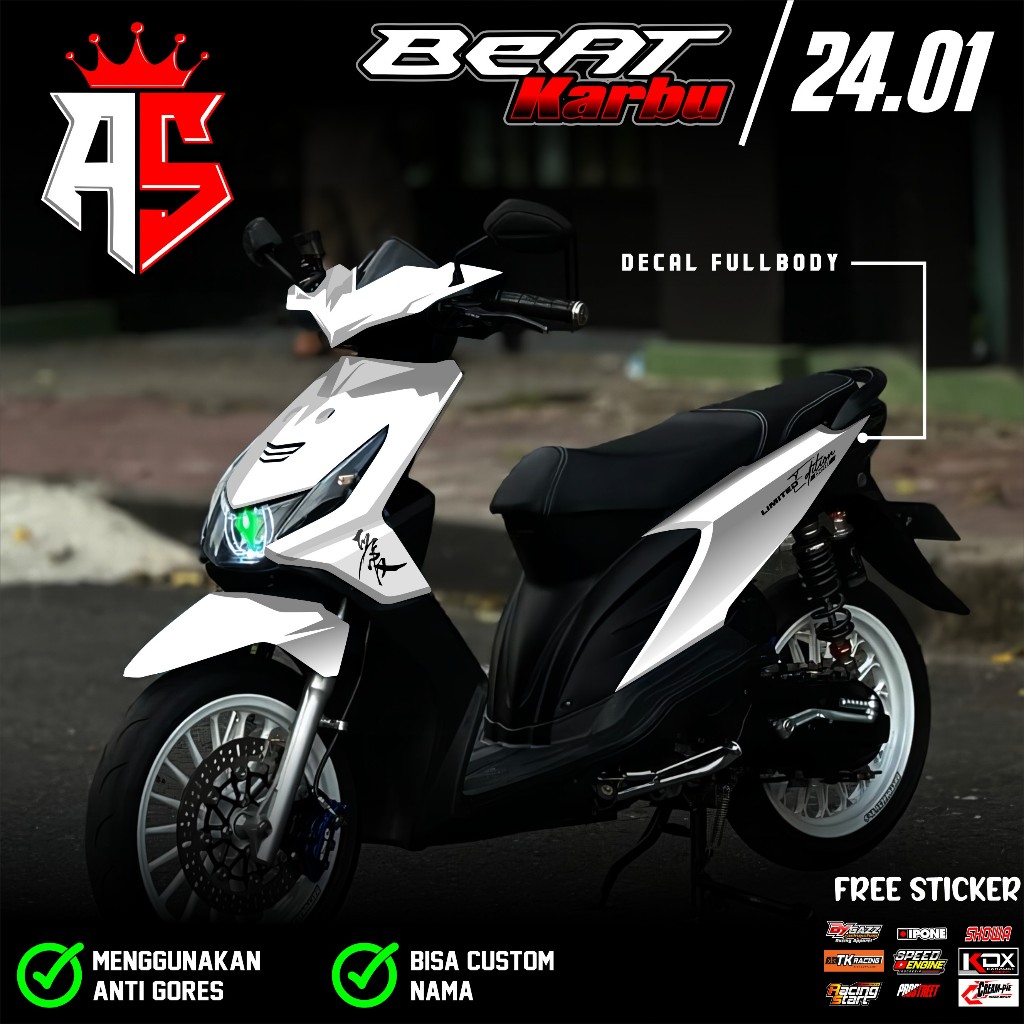 Honda Beat Karbu Variation Decal Sticker 2008 2009 2010 2011 2012 ...