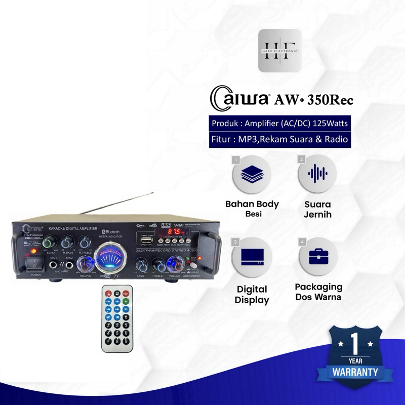 Caiwa AW-350 REC Karaoke Amplifier Bluetooth Amplifier AC/DC HF ...