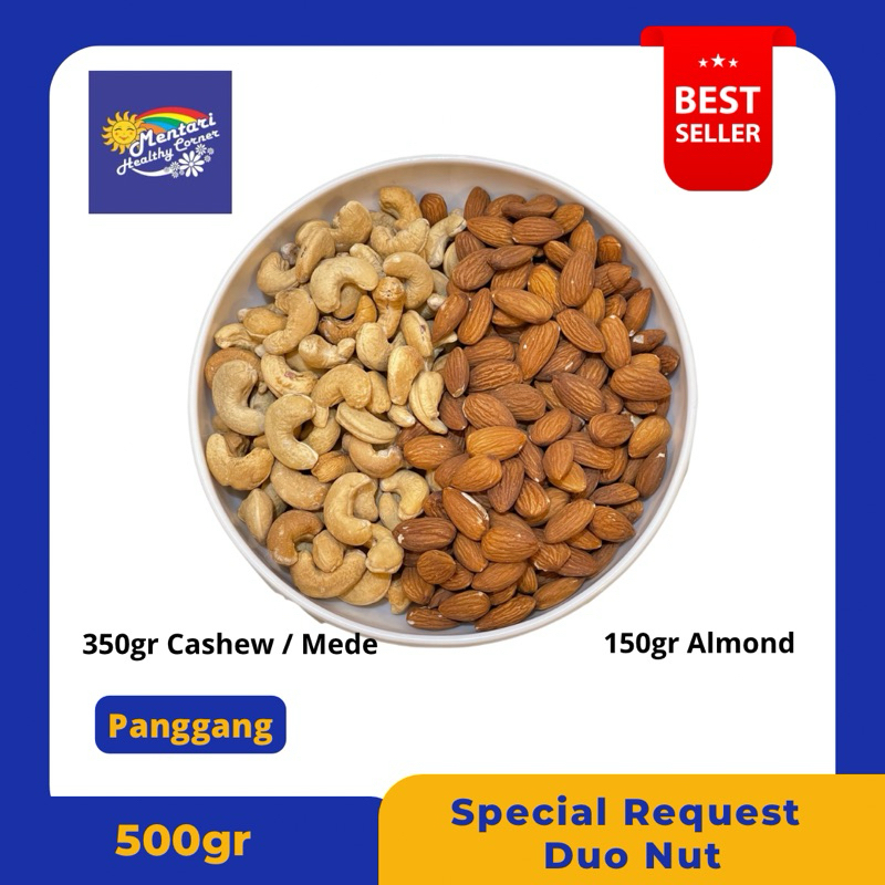 (Special Request) Roasted Duo Mix Nut Almond Mede 500gr / Duo Mix Nut ...