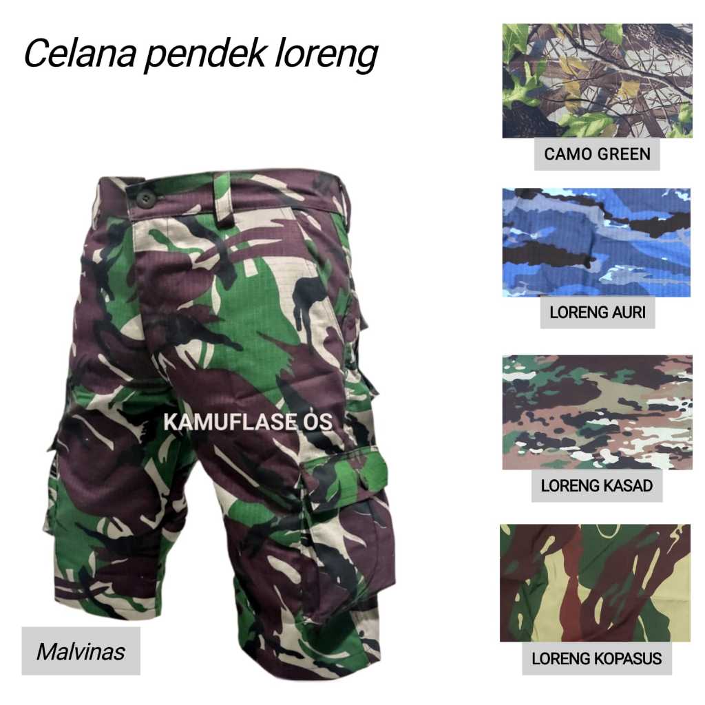 Short cargo pants army camouflage shorts tni AU camo military | Shopee ...