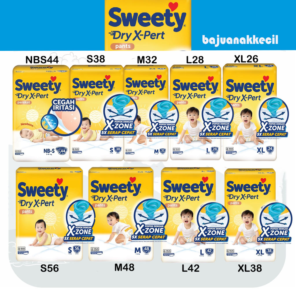 Sweety Bronze Pants S38 M32 L28 XL26 XXL24 Dry X-Pert Diapers Baby ...