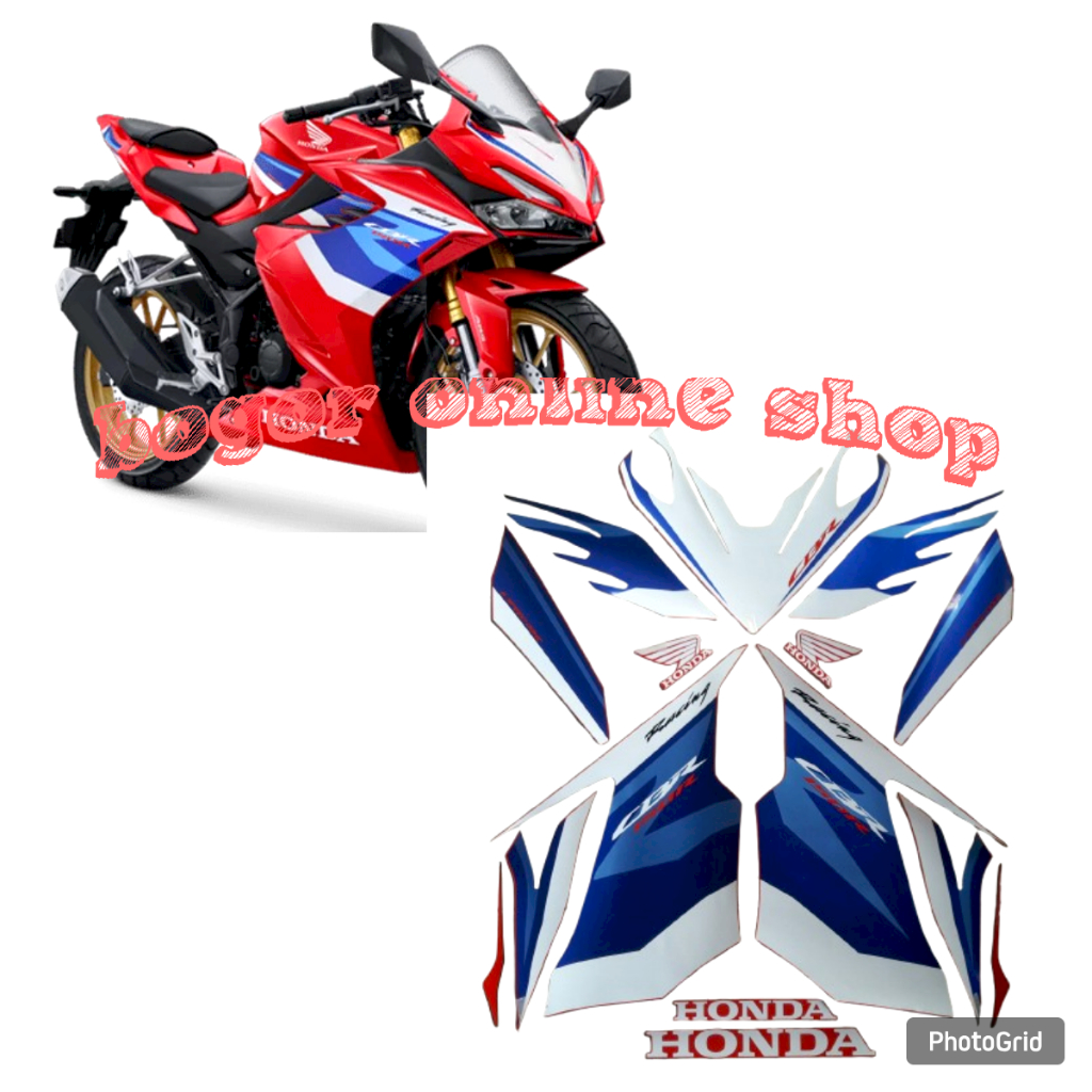 MERAH Honda cbr 150r 2024 abs red and blue body striping stickers ...