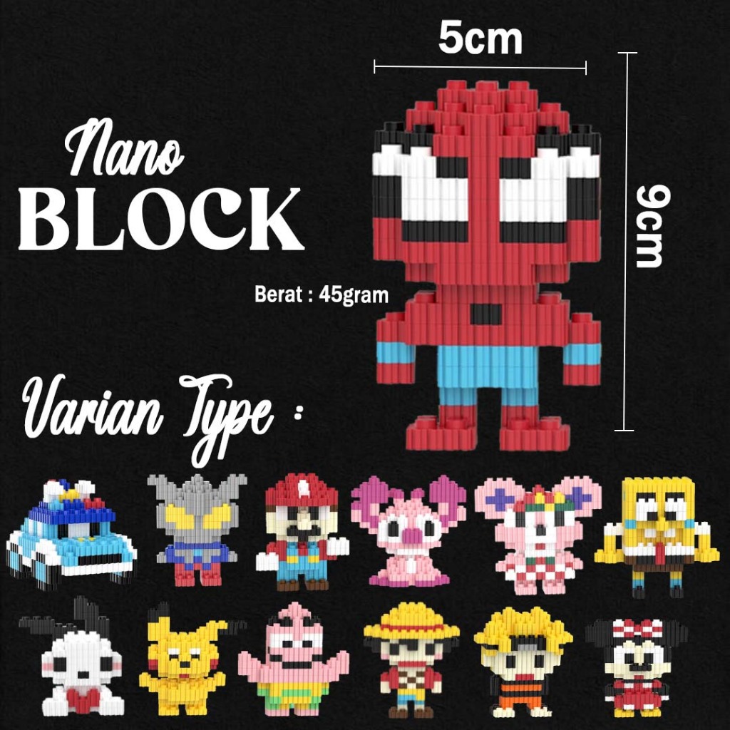 Character BRICKS SQUEEZING TOYS NANO BLOCKS EDUCATIVE CHILDREN'S GAMES Squirt GAMES NANO BRICKS ...