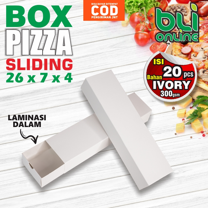 Plain sliding pizza box 26 x 7 x 4 / contains 20 pcs / Long Pizza Box ...