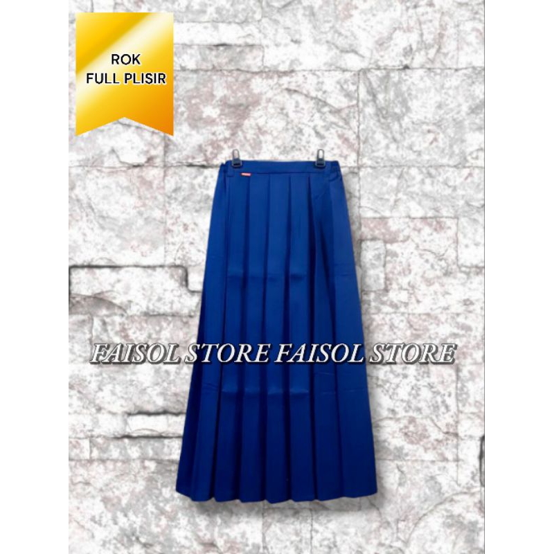 SCHOOL UNIFORM LONG SKIRT DONGKER BLUE MTS SMP FULL REMPEL PLEASED FULL ...