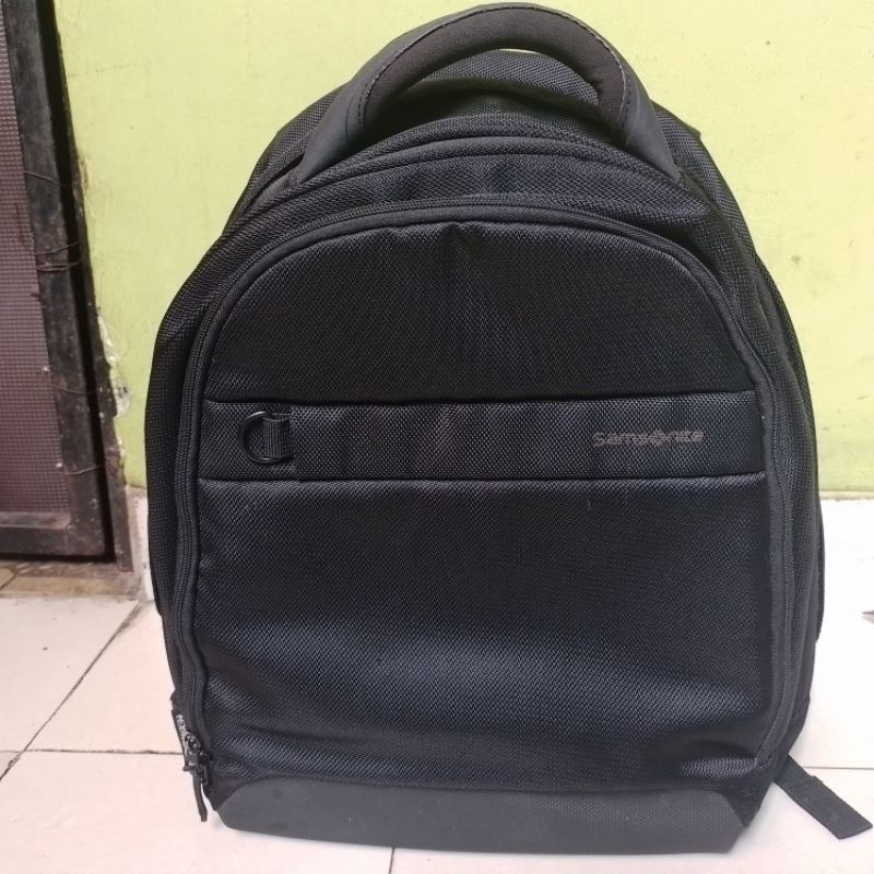 HITAM Original Samsonite Laptop Backpack, Smooth Dark Black | Shopee ...
