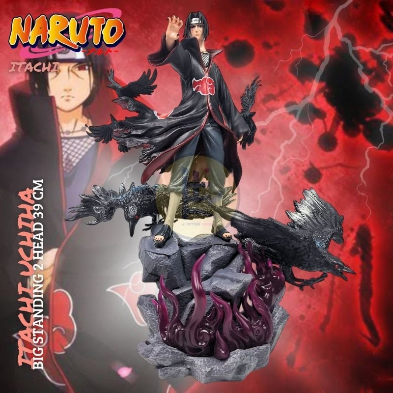 Itachi Uchiha Statue Naruto Action Figure Big Standing 2 Heads | Shopee ...