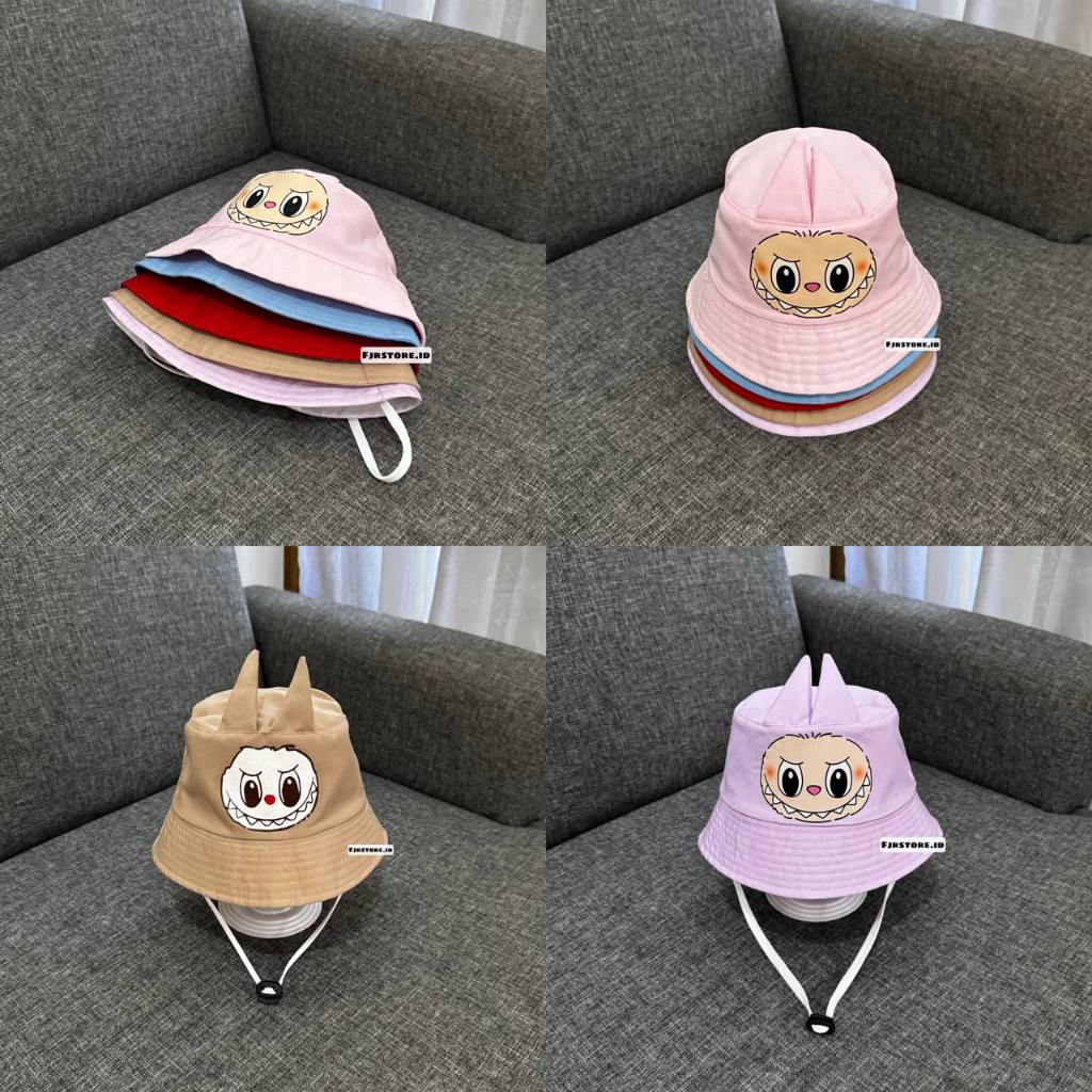 Latest model Labubu Ear Horn Motif Bucket Hat for Girls and Boys ...