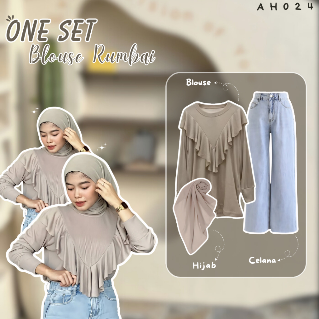 Iconix outfit 3 in 1 set AH024 - one set korean style latest hijab ...
