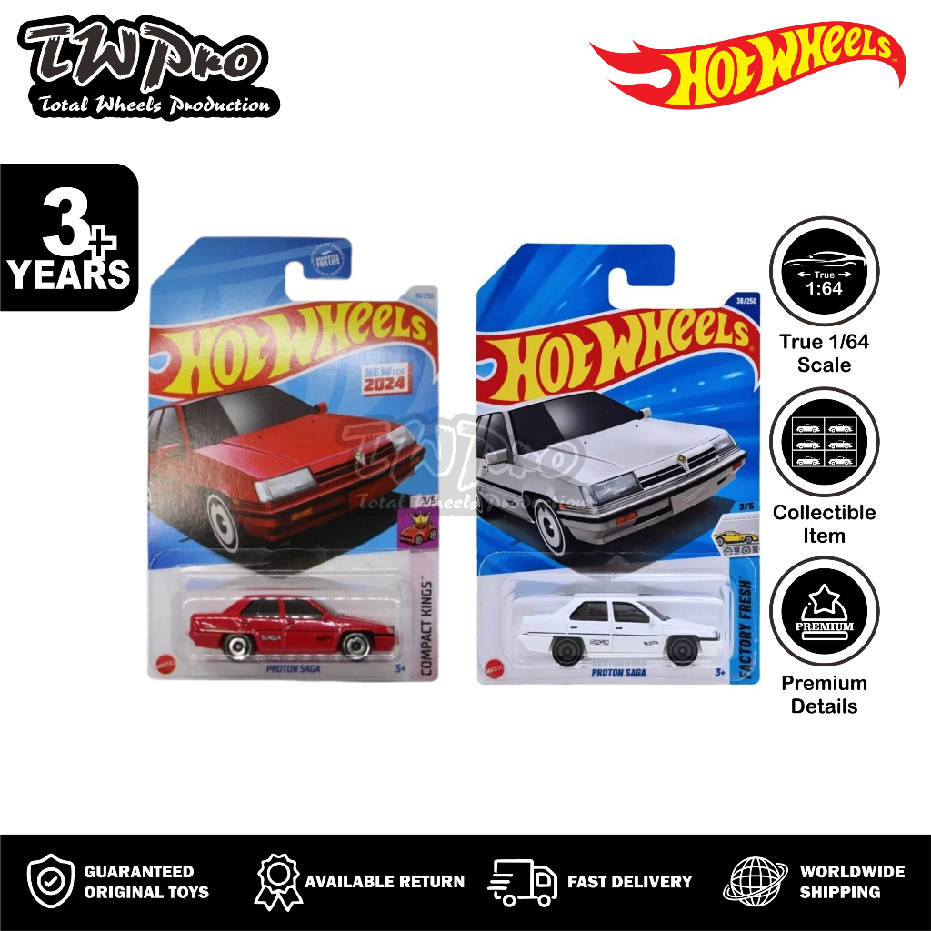 MERAH Hot Wheels Proton Saga - Lot B 2024 - Lot B 2025 - Red - Red ...