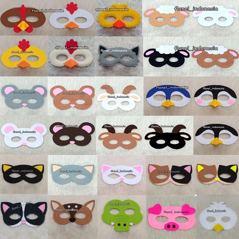 Animal Mask Penguin Goat Sheep Mouse Wolf Duck Chicken (1 Layer ...