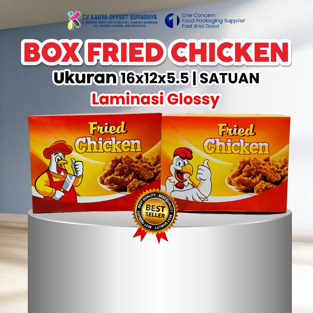 Ecer Fried Chicken Box with GLOSSY LAMINATED motif / Fried Chicken Box ...