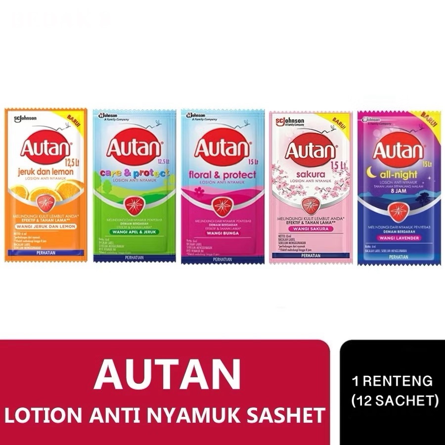 Autan Anti-Mosquito Lotion Sachet 2x5ml (1 Plan = 12 sachets x 10ml ...