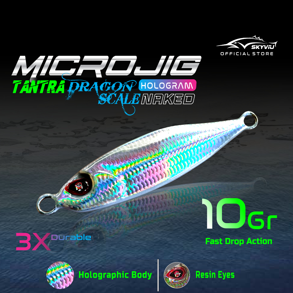 Metal Jig Micro Jig Bait 10 Gram SKYVIU TANTRA Hologram Scales 15g 20 ...