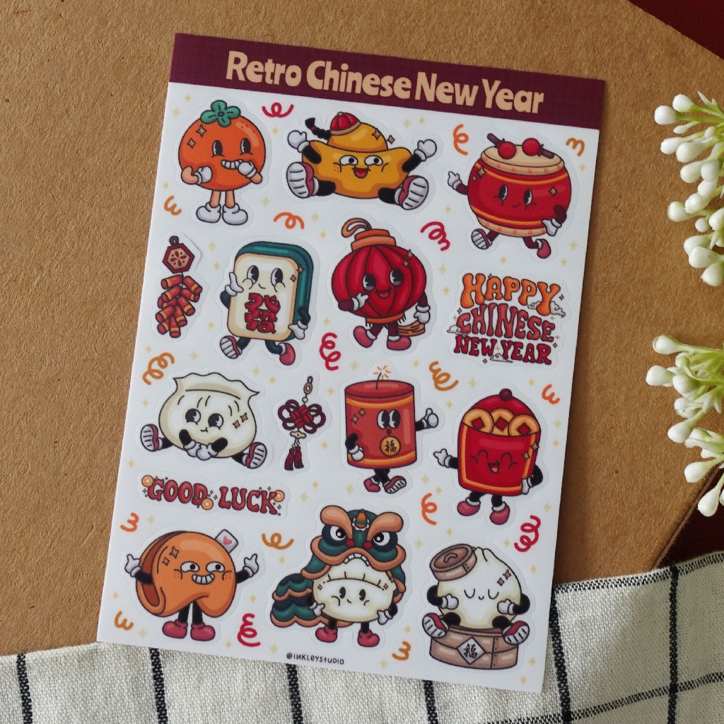 Lunar New Year Sticker Sheet | Waterproof | Chinese New Year Aesthetic ...
