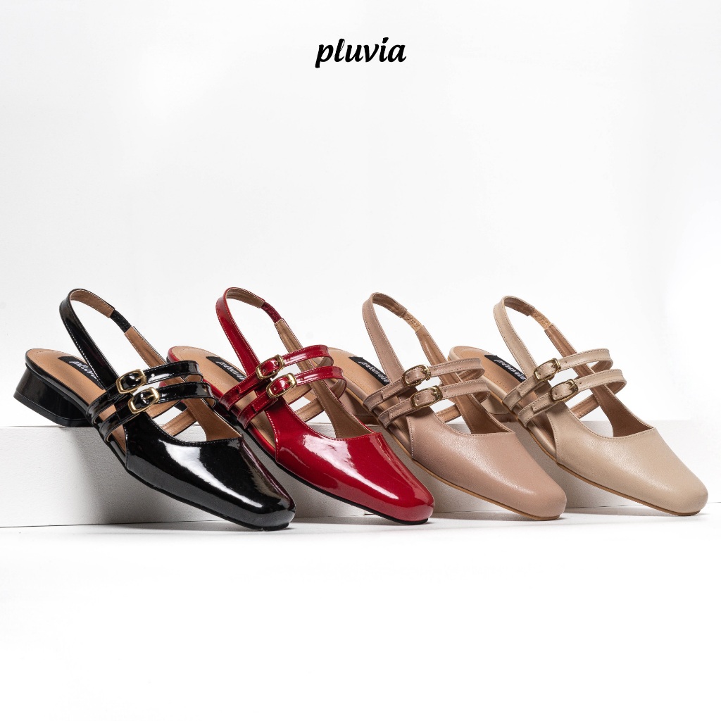 Pluvia ARIANA High Heels Women's Slingback Strap Heels 3 Cm | Shopee ...