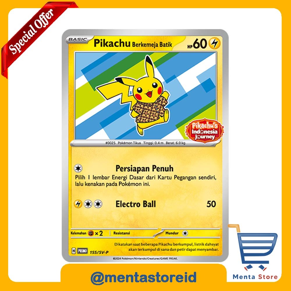 Pokemon TCG Card - Pikachu in Staryu Batik Shirt - v3 Card Yogyakarta ...