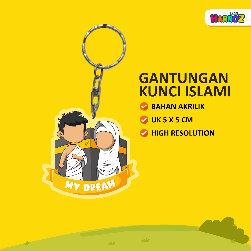 GANTUNGAN Acrylic Islamic Keychain Back and forth Hajj Umrah ...