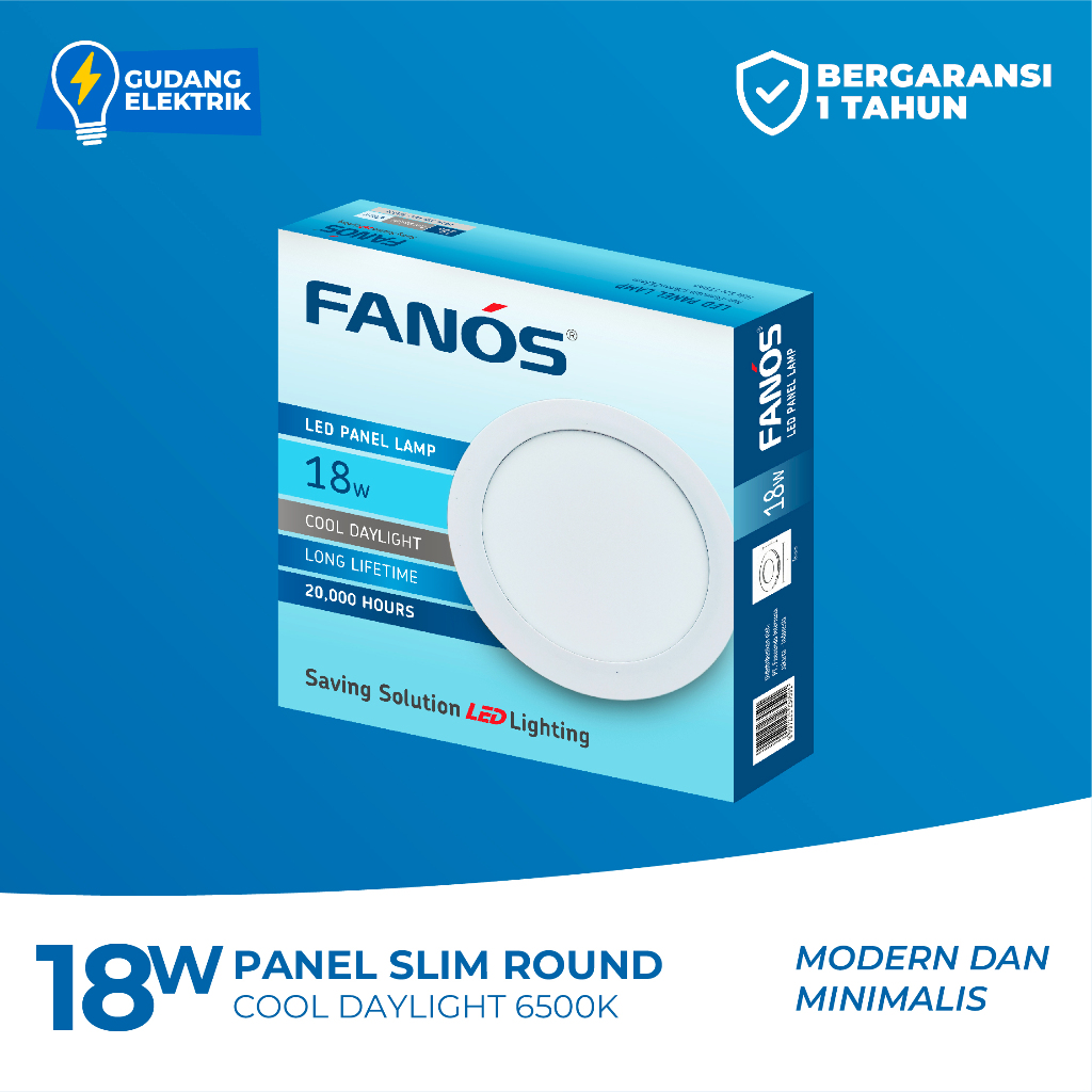 PUTIH CAHAYA Led Ceiling Downlight/Fanos LED Panel Slim Round Watt 18w ...